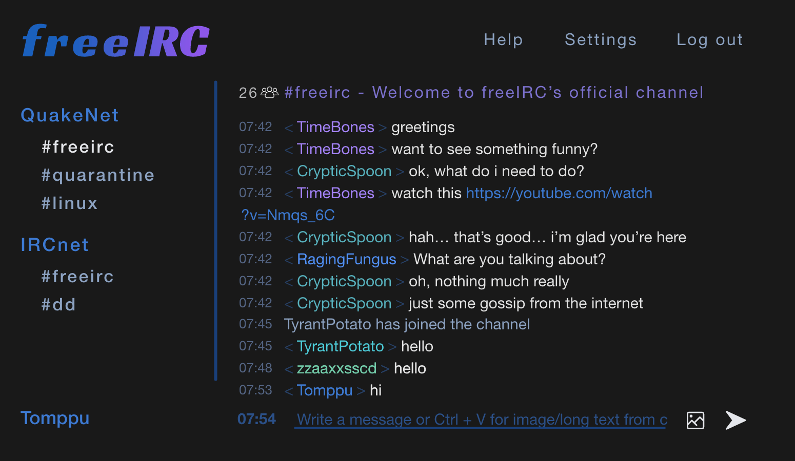 FreeIRC - Free IRC client in the cloud
